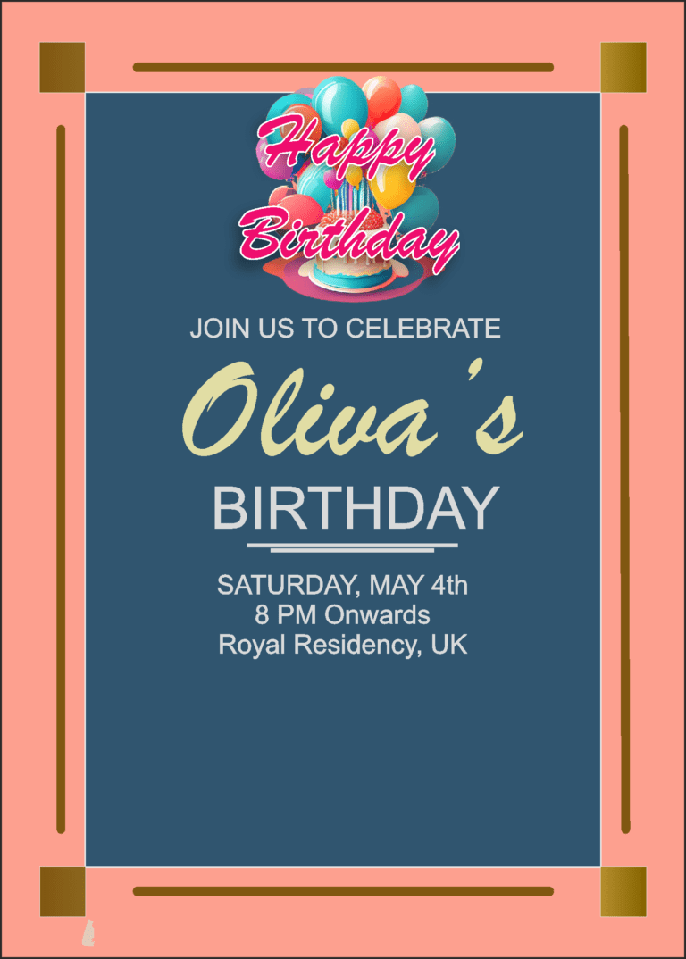 Birthday Invitation Cards Designs, Choose, Edit Name Online