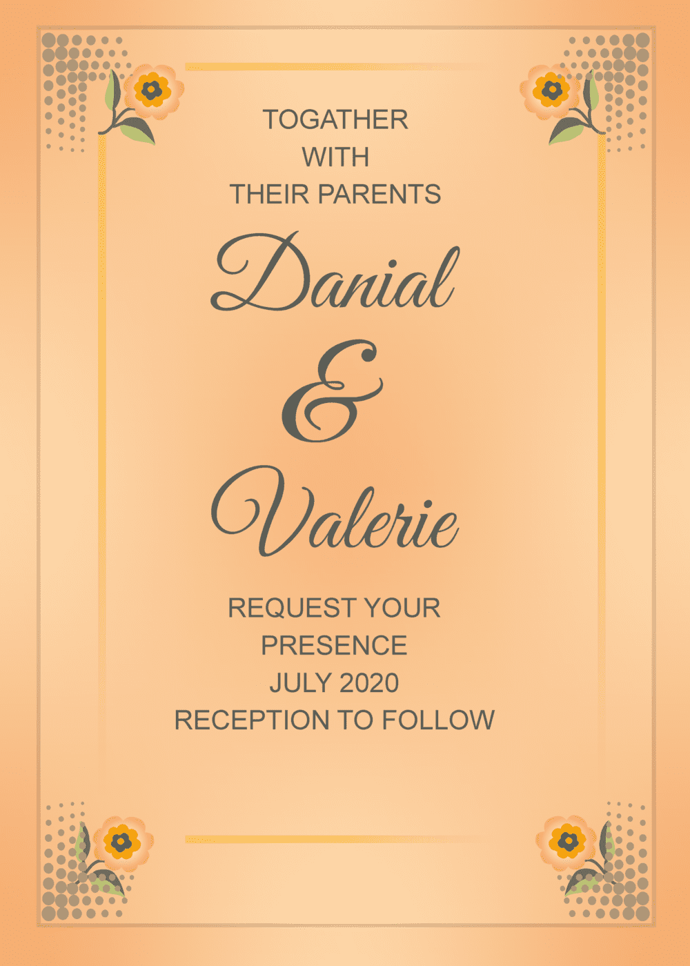 Engagement Invitation Card With Name Editing, Make Your Card