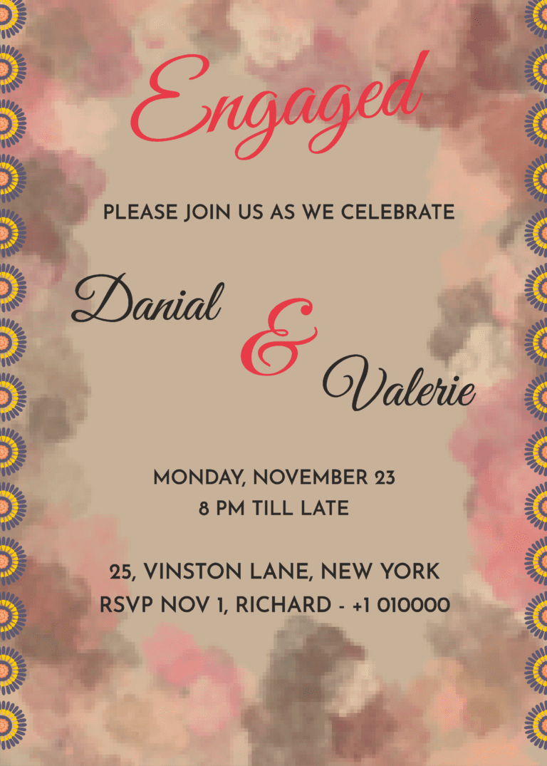 Ring Ceremony Invitation Card Template, Edit With Our Card Maker