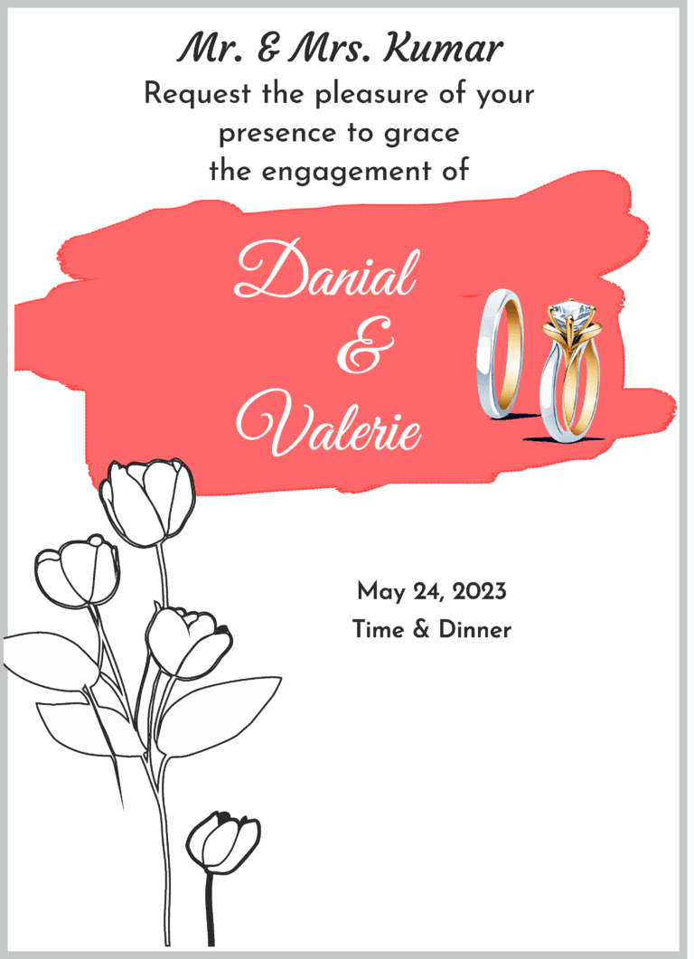 Ring Ceremony Invitation Card Template, Edit With Our Card Maker