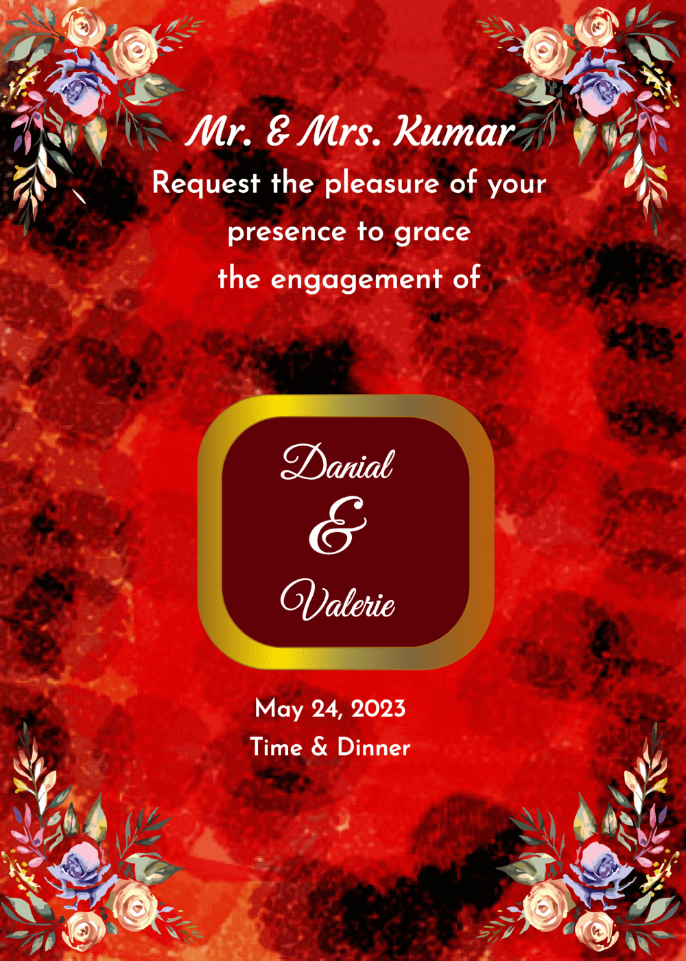 Engagement Invitations, Customize And Download Instantly
