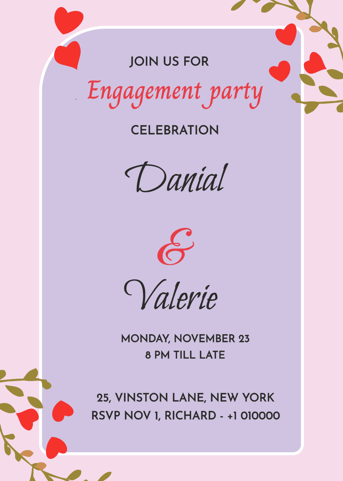 Ring Ceremony Invitation Card Template, Edit With Our Card Maker