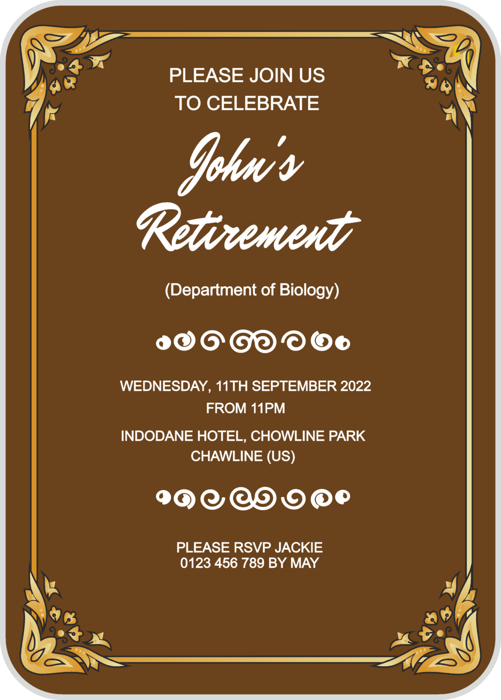 Retirement Party Invitation, Choose This Card For Inviting Your Guest