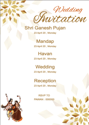 Radhe Krishna Wedding Invitation Ecard Design, Create Online
