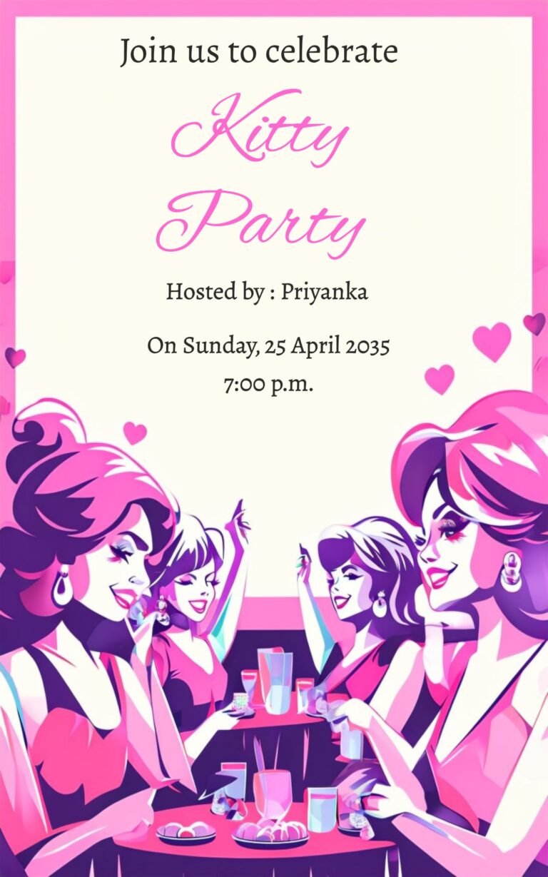 Kitty Party Invitation Cards, Create Kitty Party Card Online Free