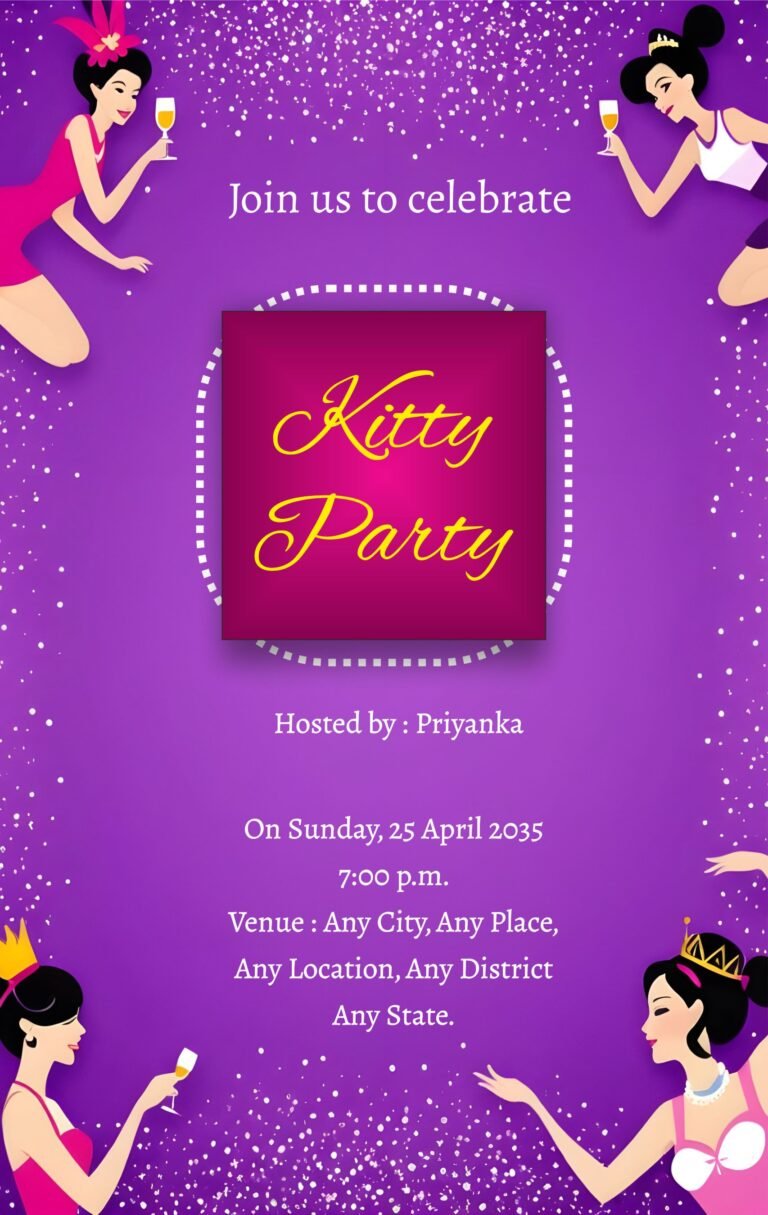 Kitty Party Invitation Cards, Create Kitty Party Card Online Free